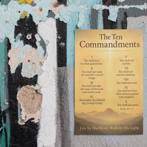 Ten Commandments Wall Art: Christian Scripture Poster (digital Download ...