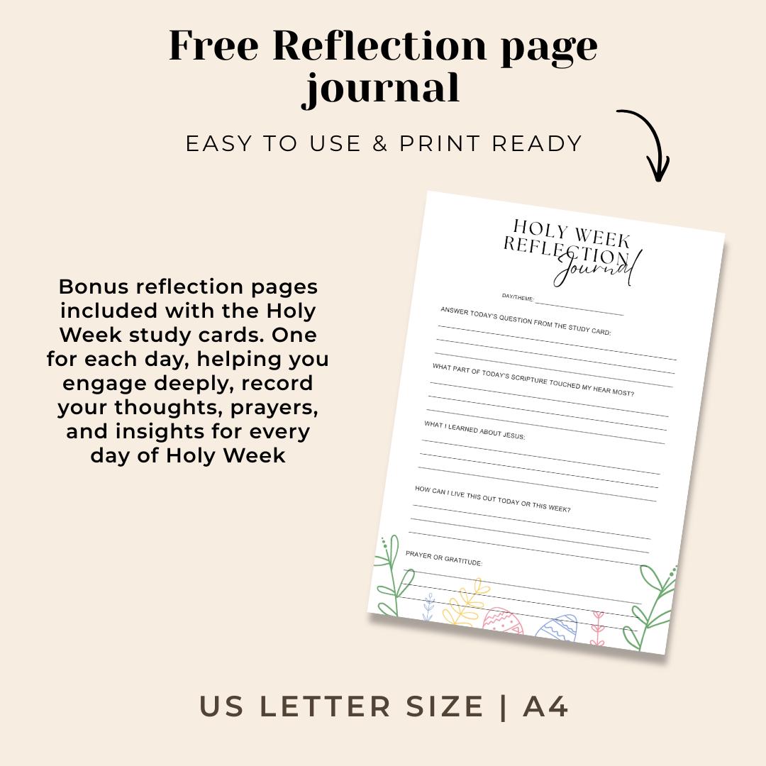 Printable Holy Week Bible Study Cards, Easter Devotional, Homeschool ...
