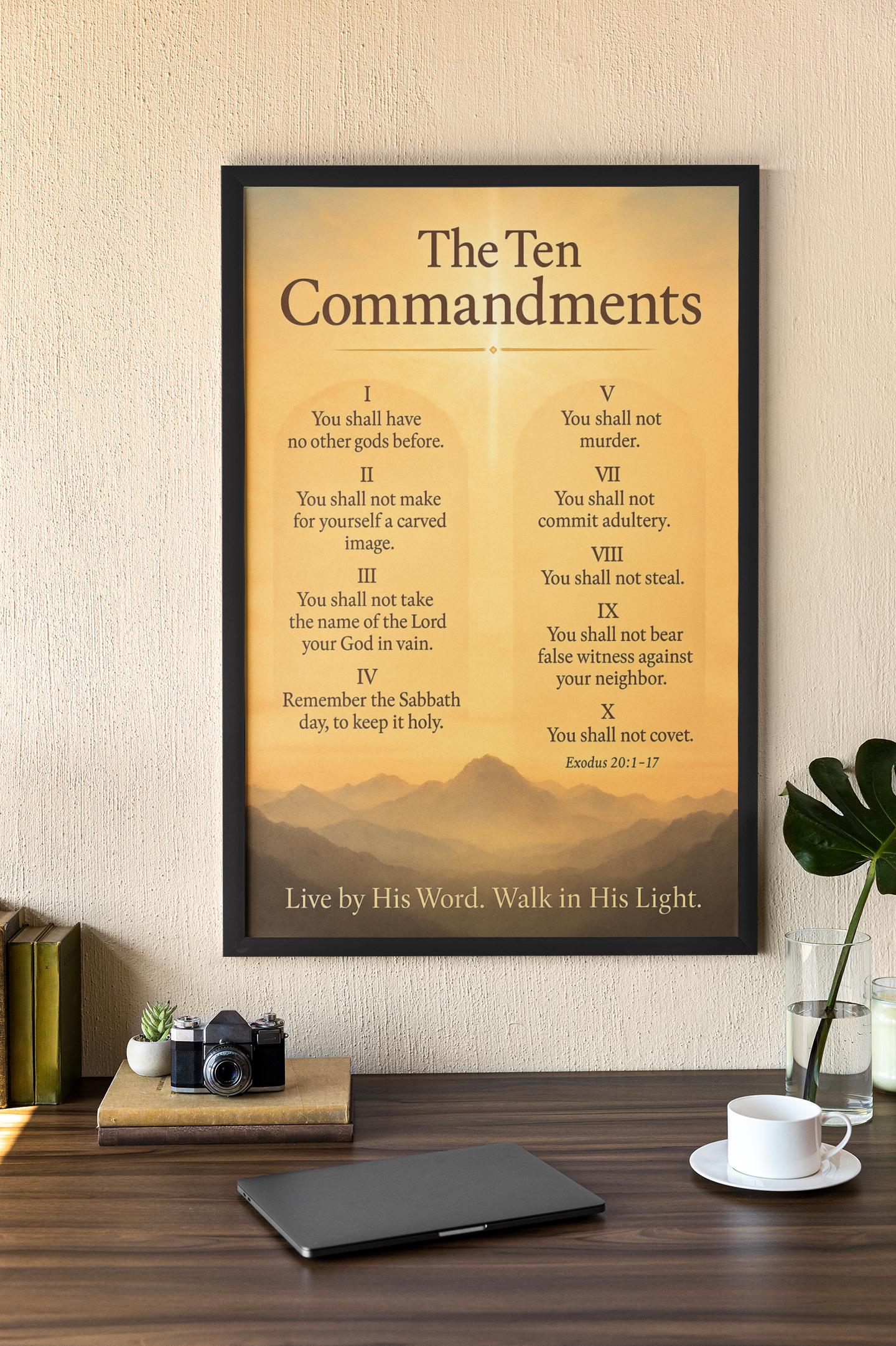Ten Commandments Wall Art: Christian Scripture Poster (digital Download ...