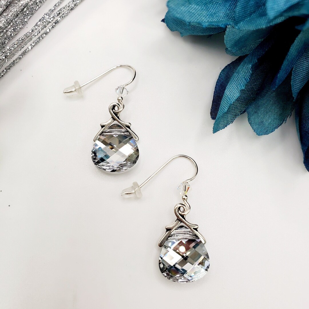 Swarovski Crystal Sterling Silver Earrings - Etsy