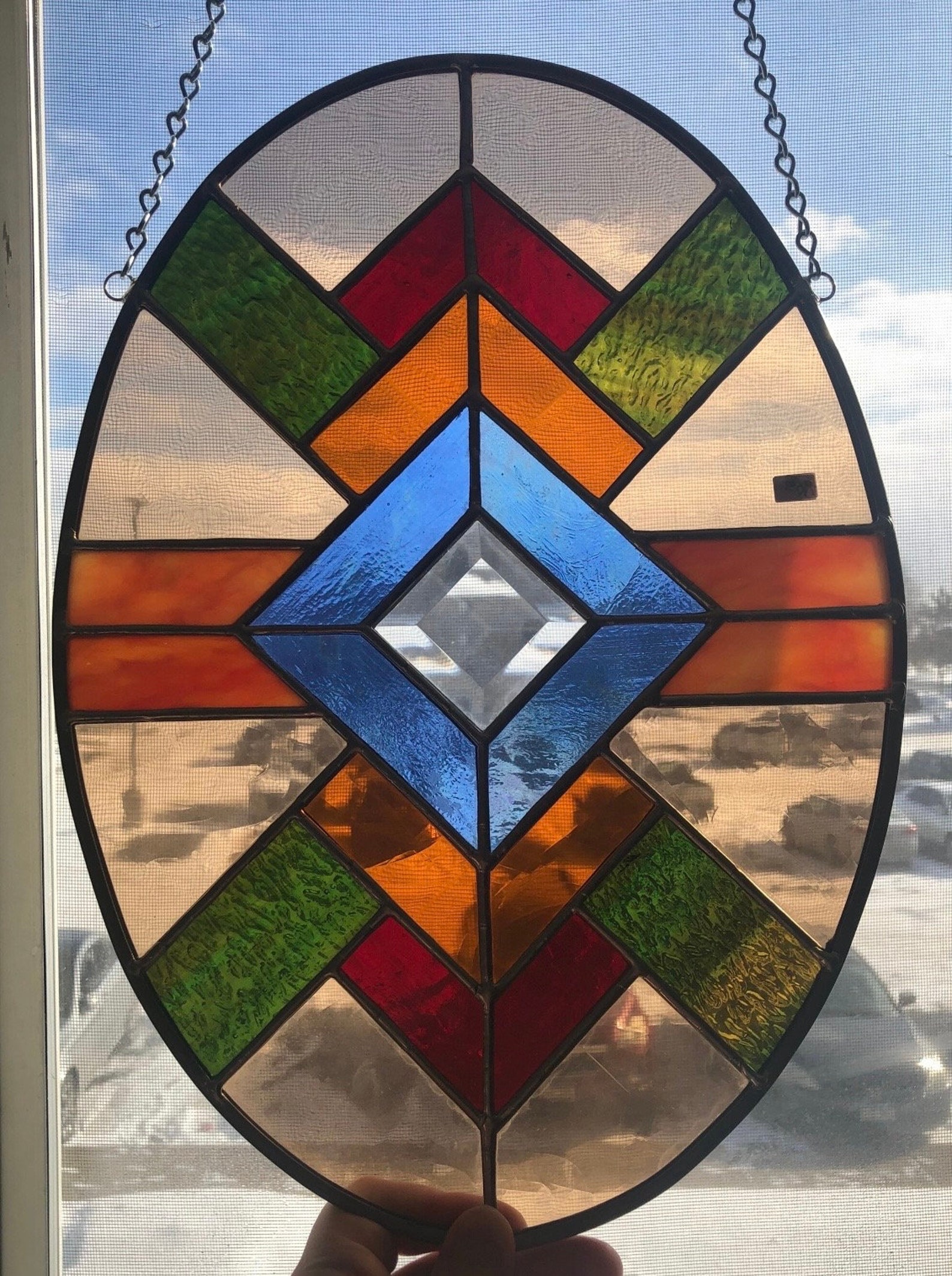 Stained Glass Oval Downloadable PDF Pattern, Stained Glass Pattern ...