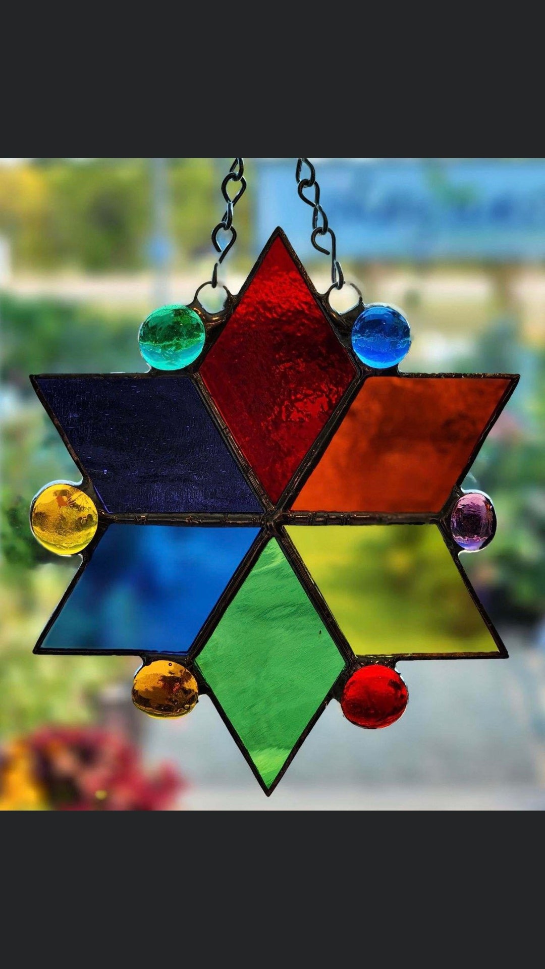 Stained Glass Diamond Pinwheel, Multiple Color Options, Rainbow ...