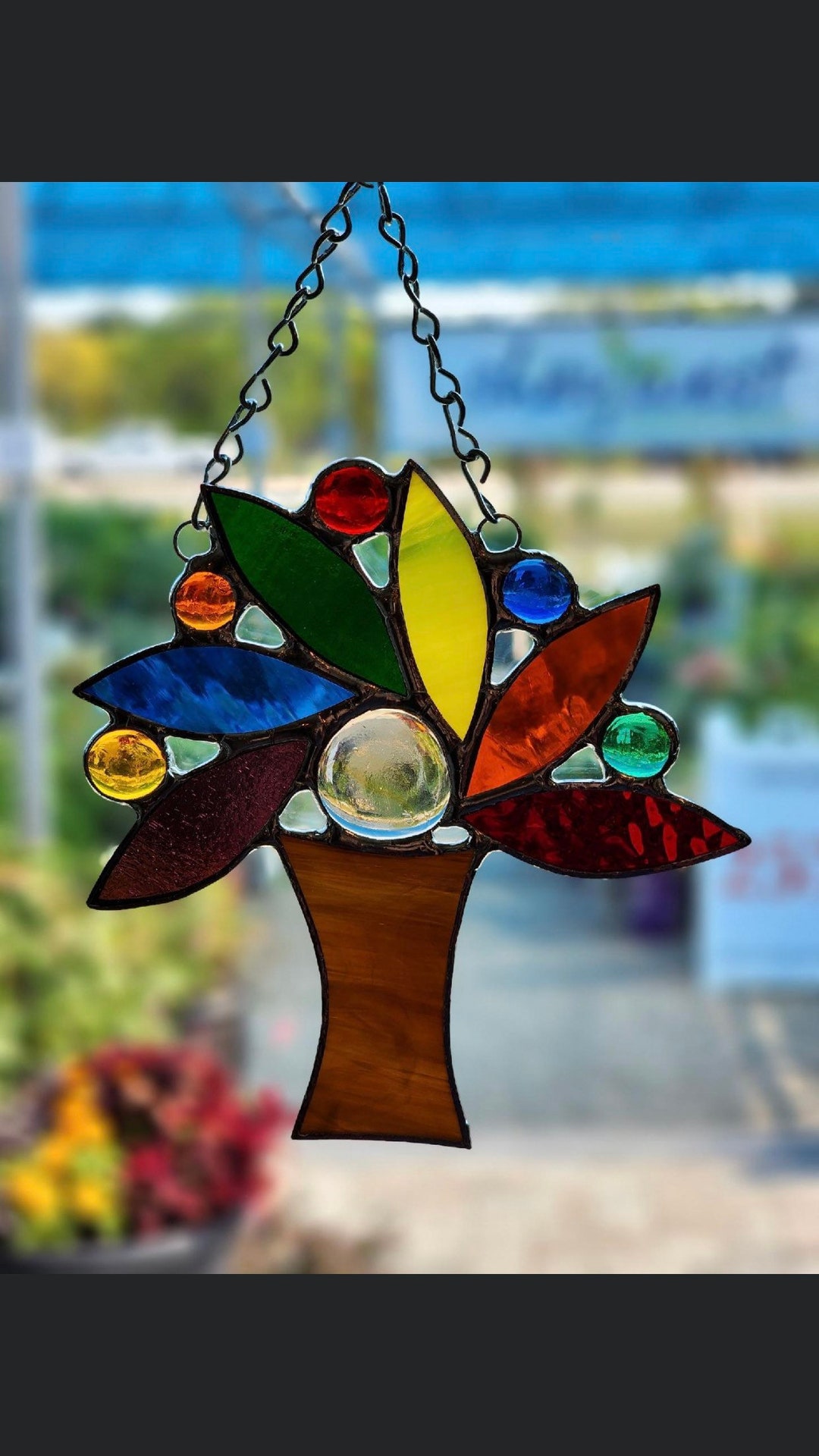 Pre-cut Stained Glass Tree of Life With Glass Gems, Multiple Color ...