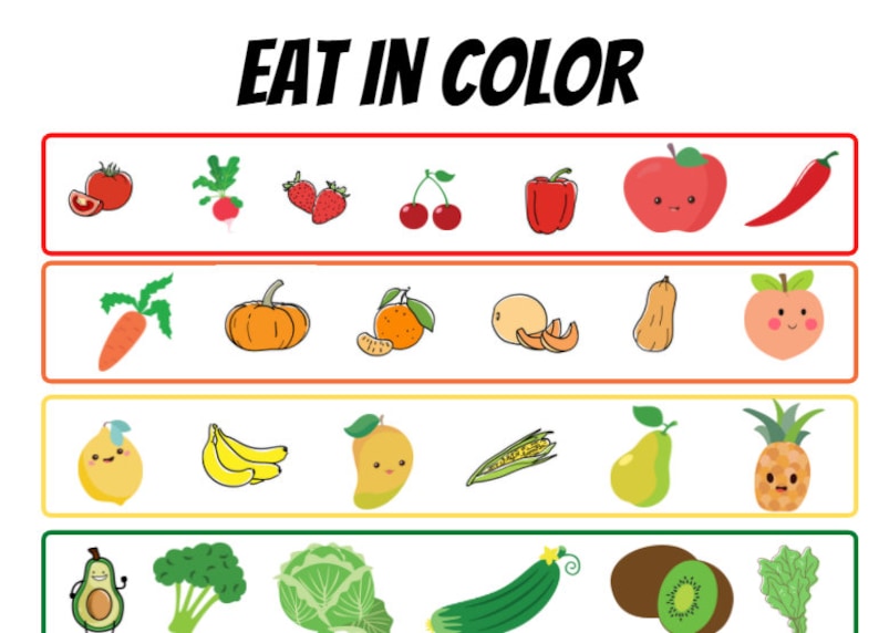 Eat in Color Nutrition Poster for Adult and Kid Food Inspiration ...