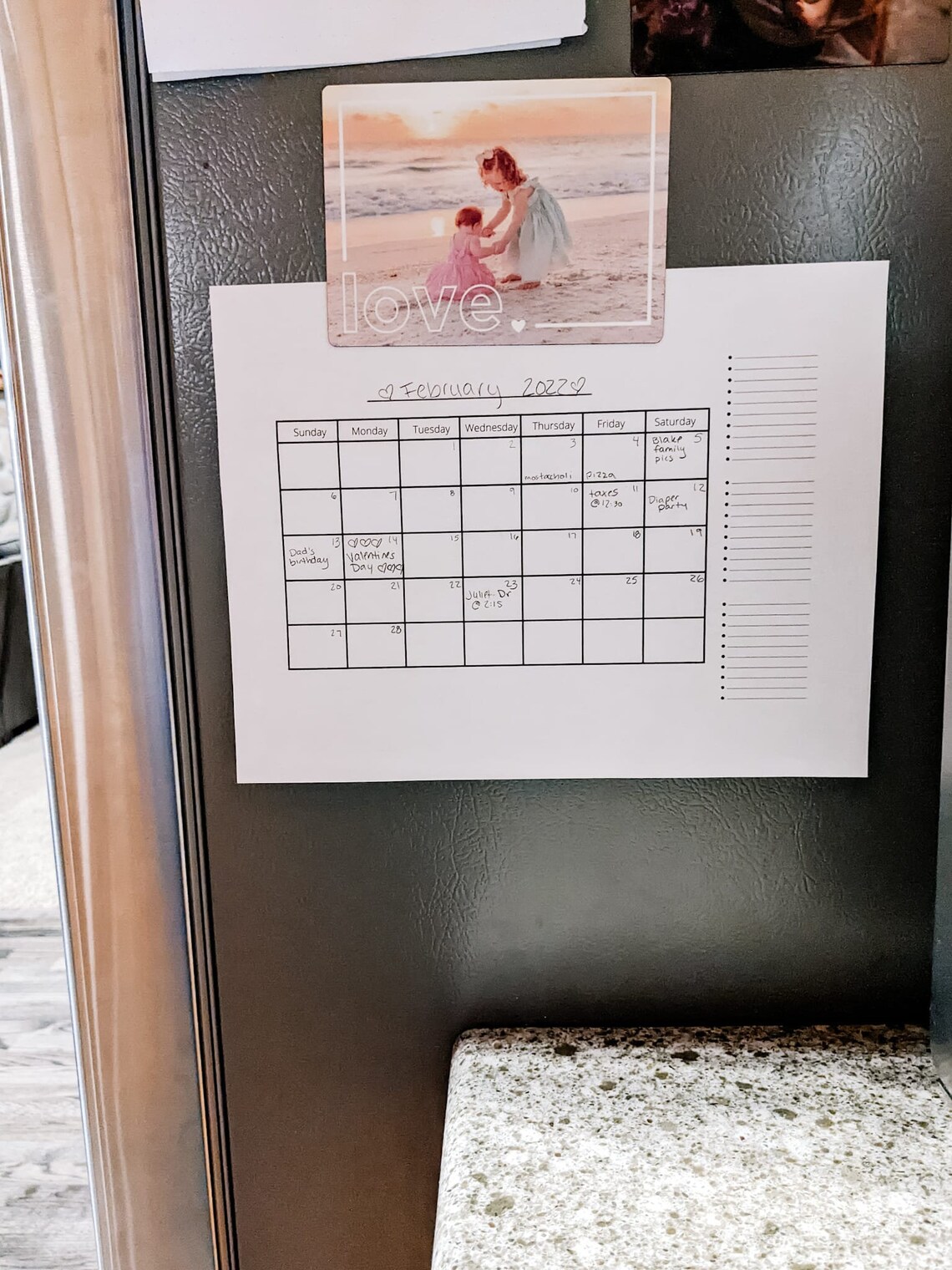 Blank Monthly Calendar Printable With Notes Section, Minimalist ...