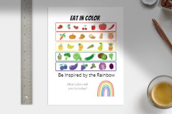 Eat in Color Nutrition Poster for Adult and Kid Food Inspiration ...