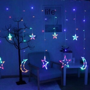 Star and Moon Led STRING LIGHT + REMOTE Control 3.5 Meters - Etsy