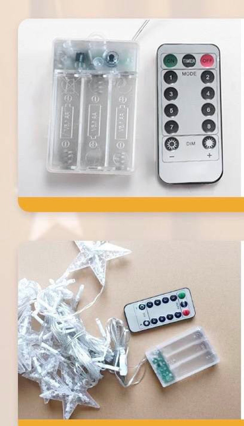 Star and Moon Led STRING LIGHT + REMOTE Control 3.5 Meters - Etsy