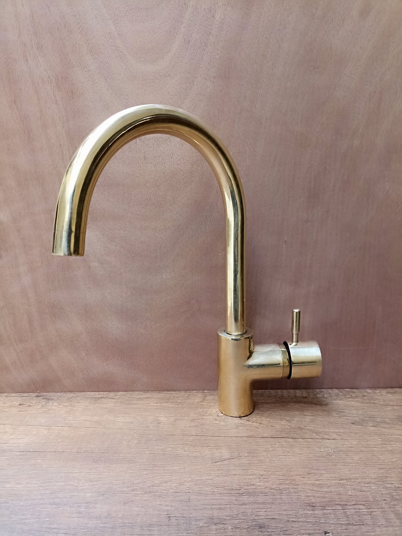 Exquisite Elegance: Unlacquered Brass Single Hole Basin Faucet and ...