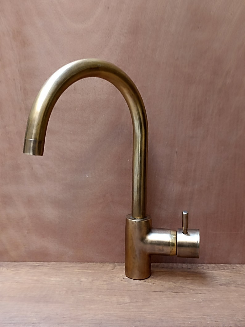 Exquisite Elegance: Unlacquered Brass Single Hole Basin Faucet and ...