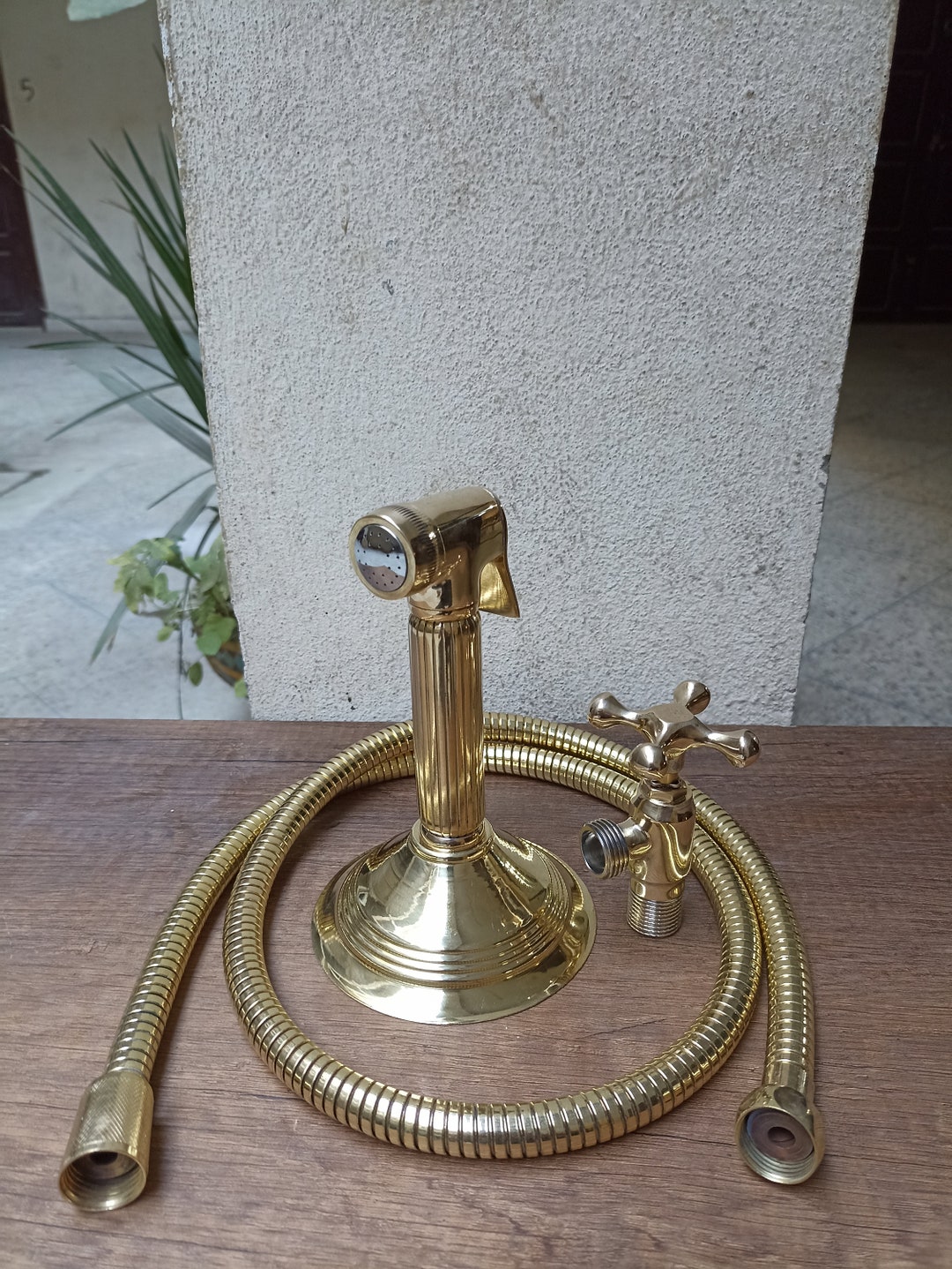 Unlacquered Brass Kitchen Side Sprayer - High-pressure Hand Sprayer for ...