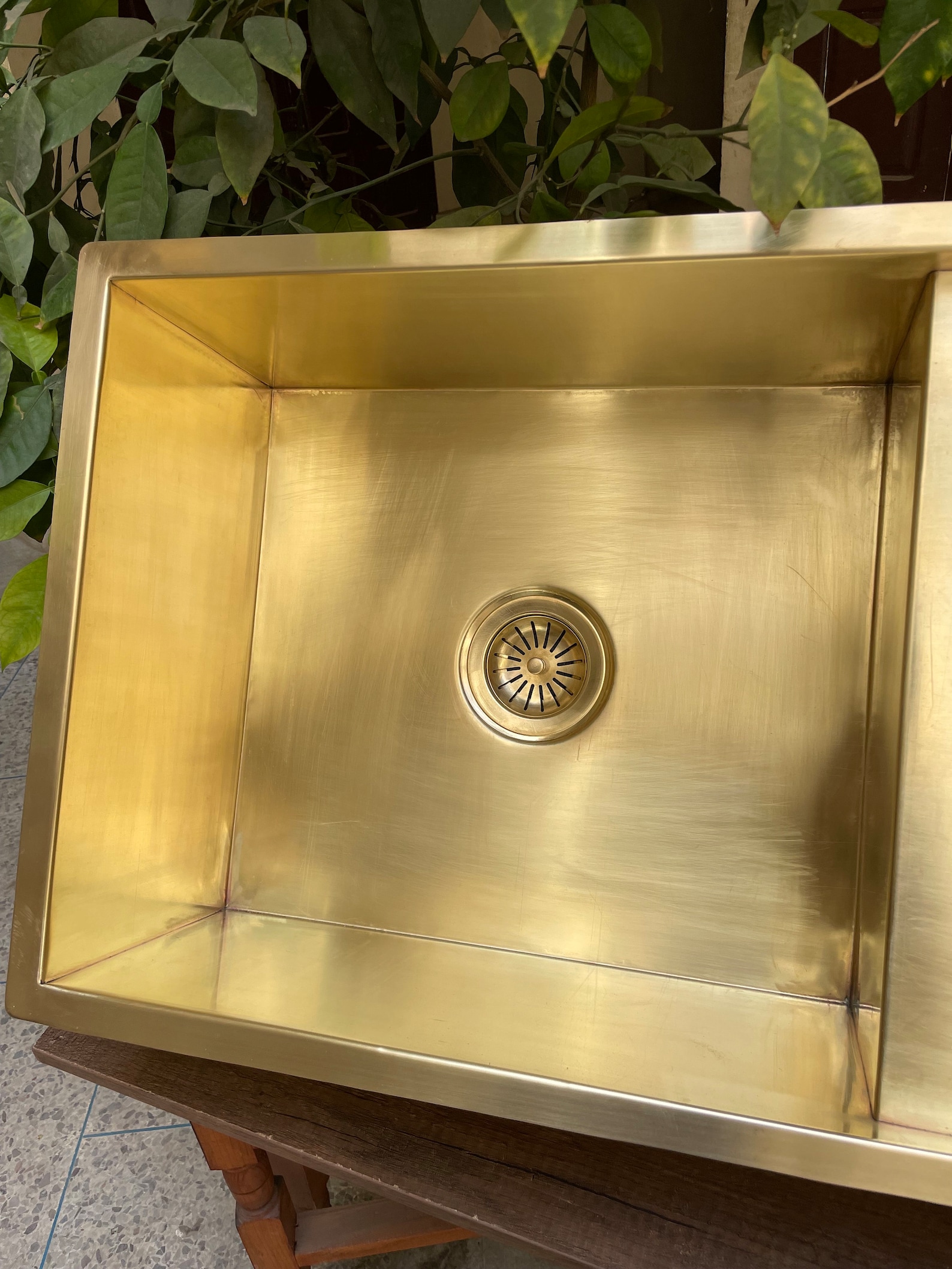 Custom Brass Kitchen Sink With Drainboard - Handcrafted to Perfection ...