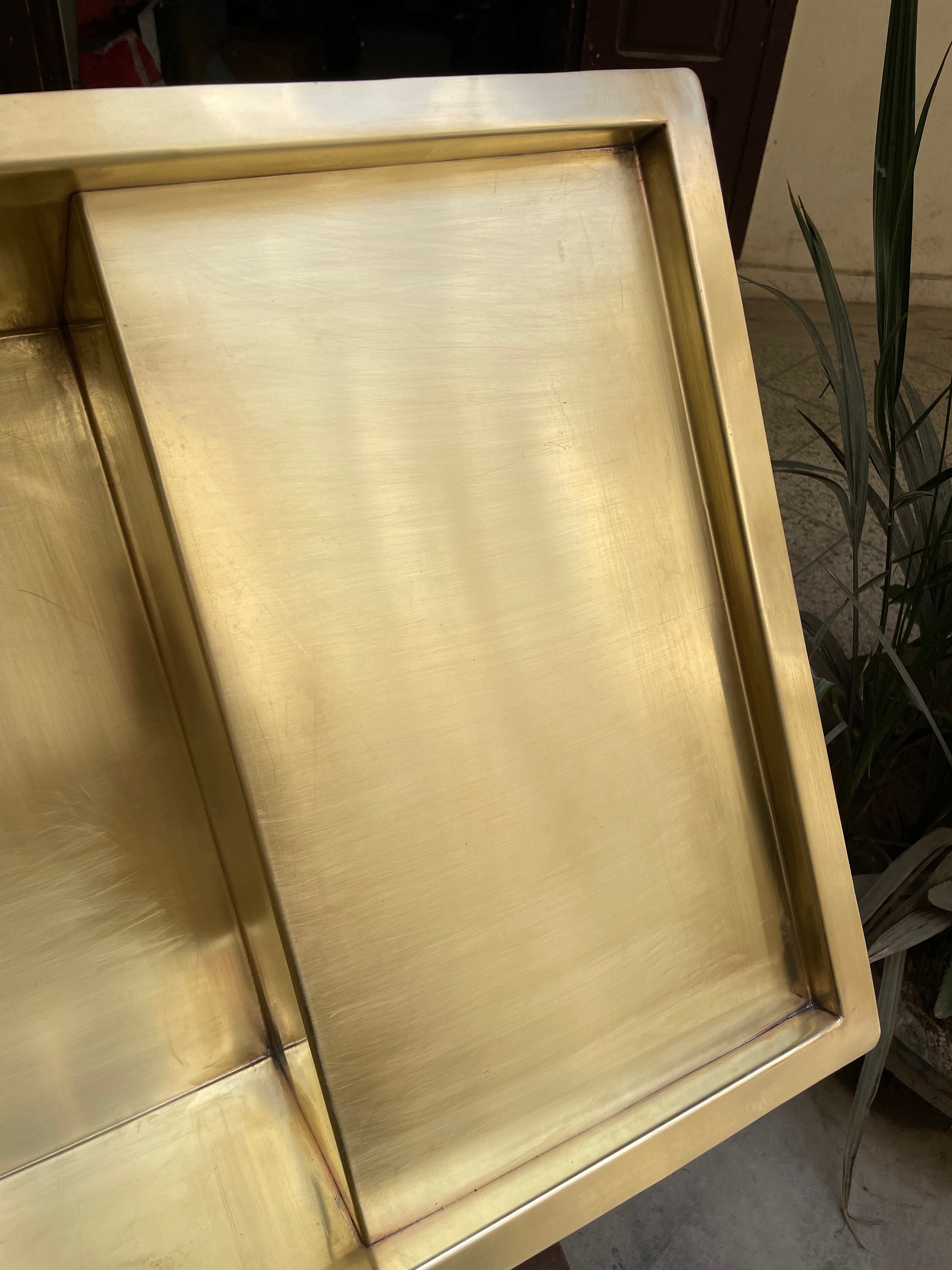 Custom Brass Kitchen Sink With Drainboard - Handcrafted to Perfection ...