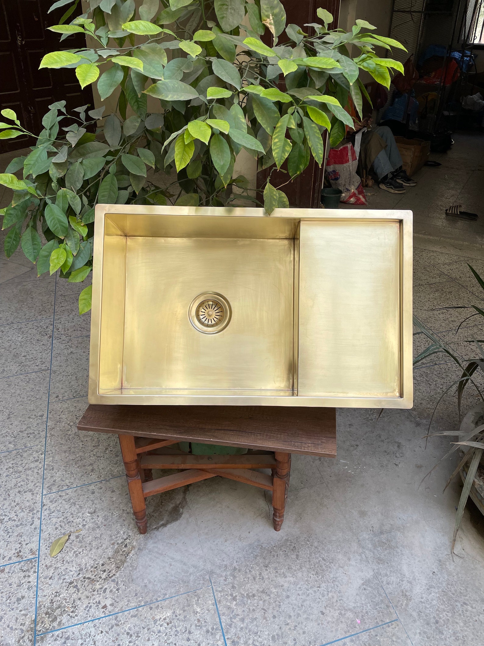Custom Brass Kitchen Sink With Drainboard - Handcrafted to Perfection ...