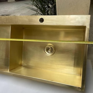Custom Brass Kitchen Sink With Drainboard - Handcrafted to Perfection ...