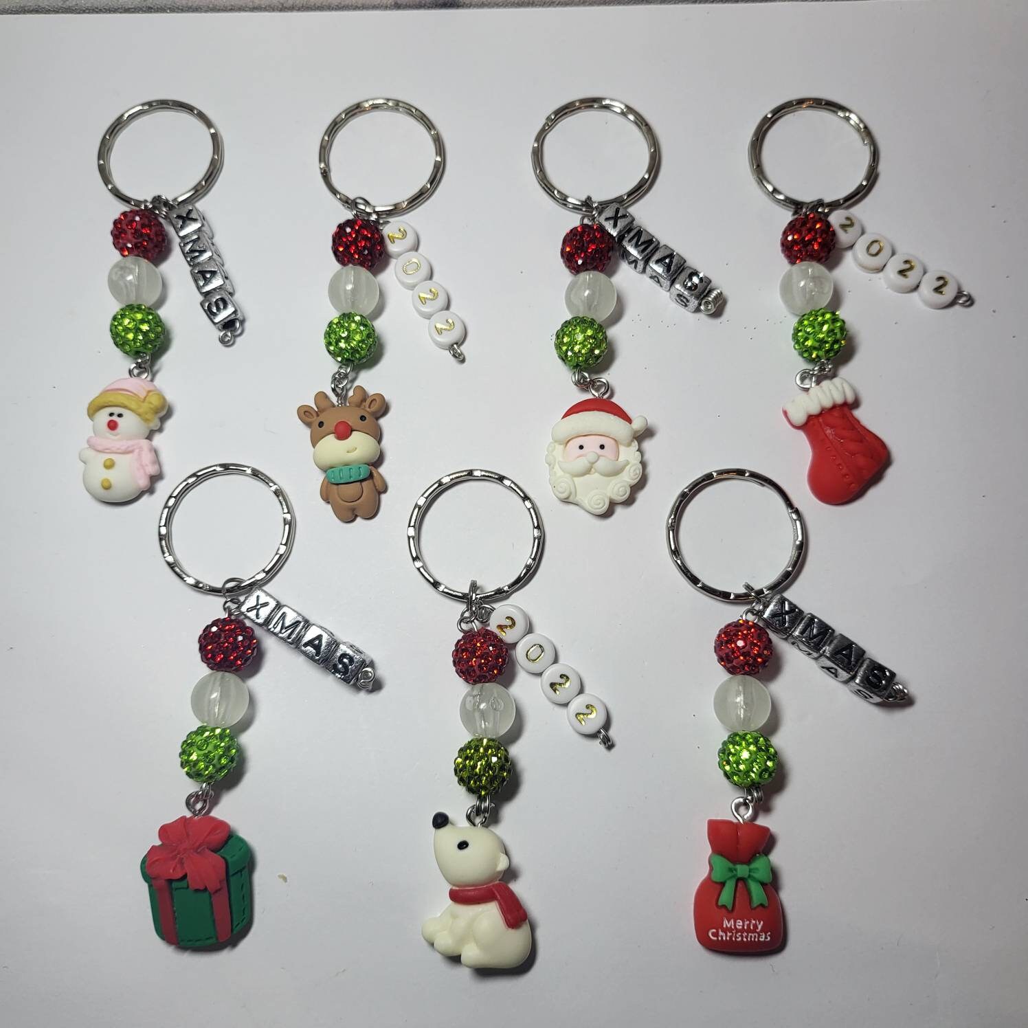 Personalied Christmas Keyrings/zip Charm - Etsy UK