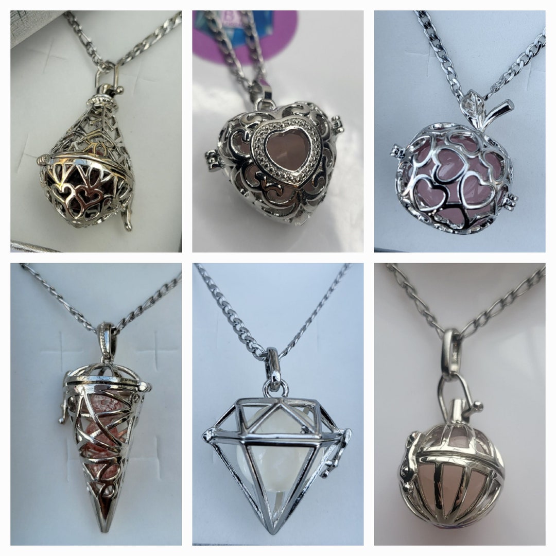 Cone Cage Pendant Necklace, Diamond Cage, Pointed Cage, Tear Drop ...