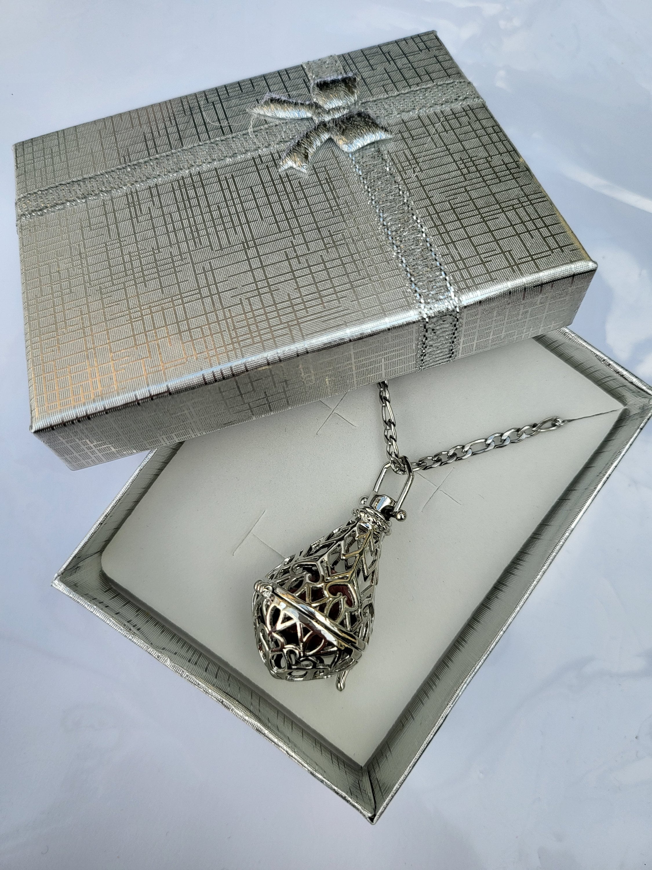 Cone Cage Pendant Necklace, Diamond Cage, Pointed Cage, Tear Drop ...