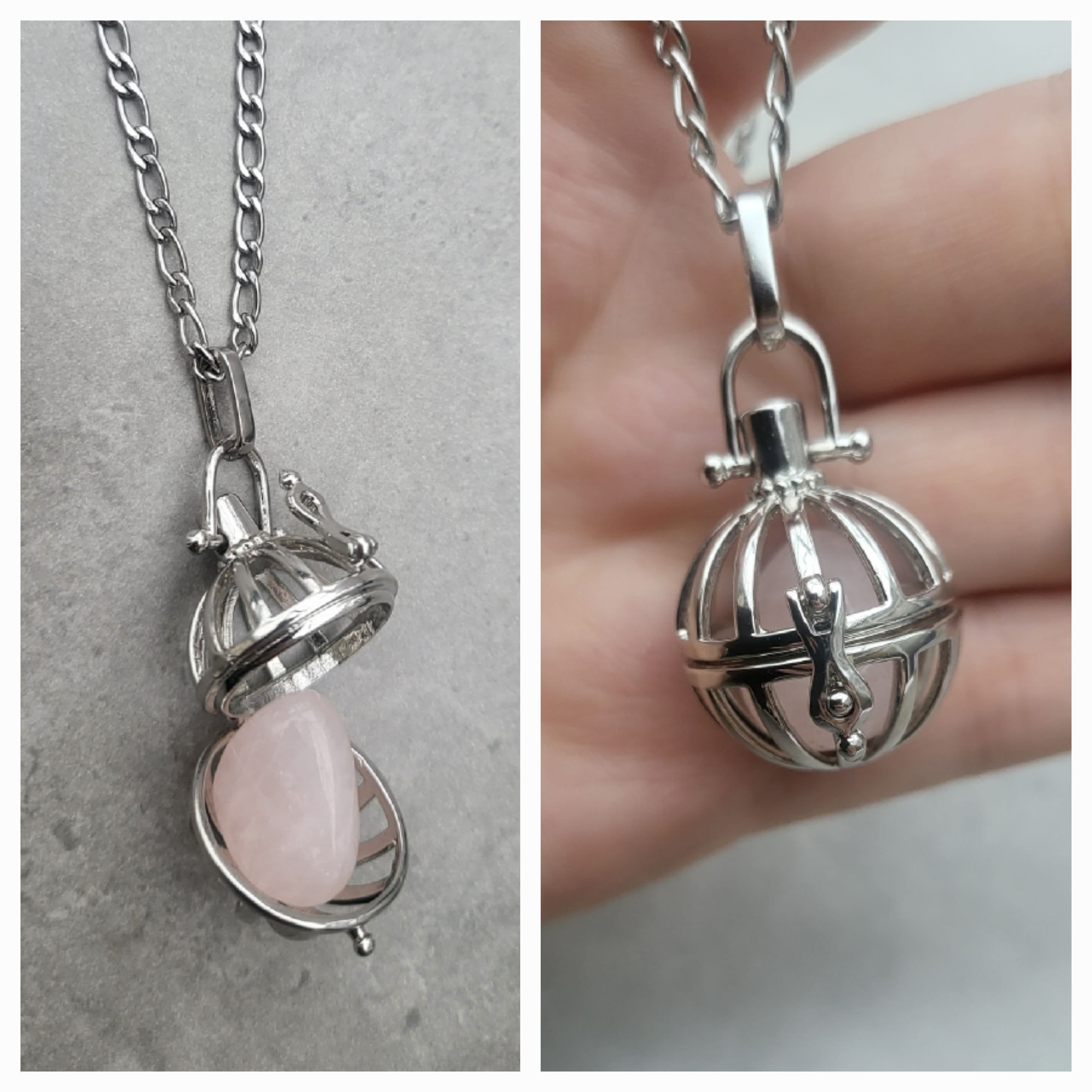 Cone Cage Pendant Necklace, Diamond Cage, Pointed Cage, Tear Drop ...