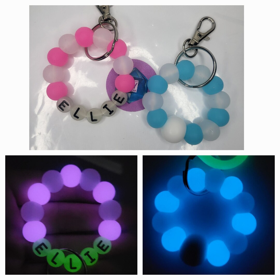 Personalised Glow in Dark Keyring Keychain Bag Tag Luggage Tag Zipper ...