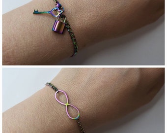 Rainbow Lock and Key - Etsy