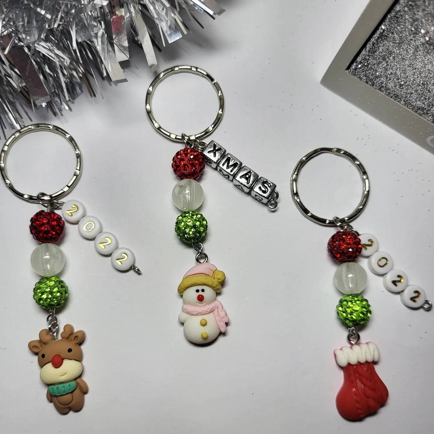Personalied Christmas Keyrings/zip Charm - Etsy UK