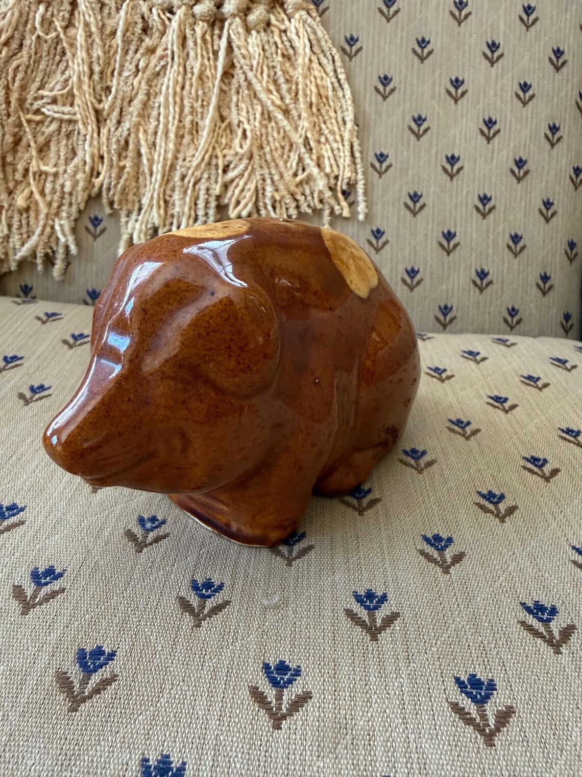 Antique Bennington Pottery Piggy Bank | 19th Century Rockingham Glaze ...