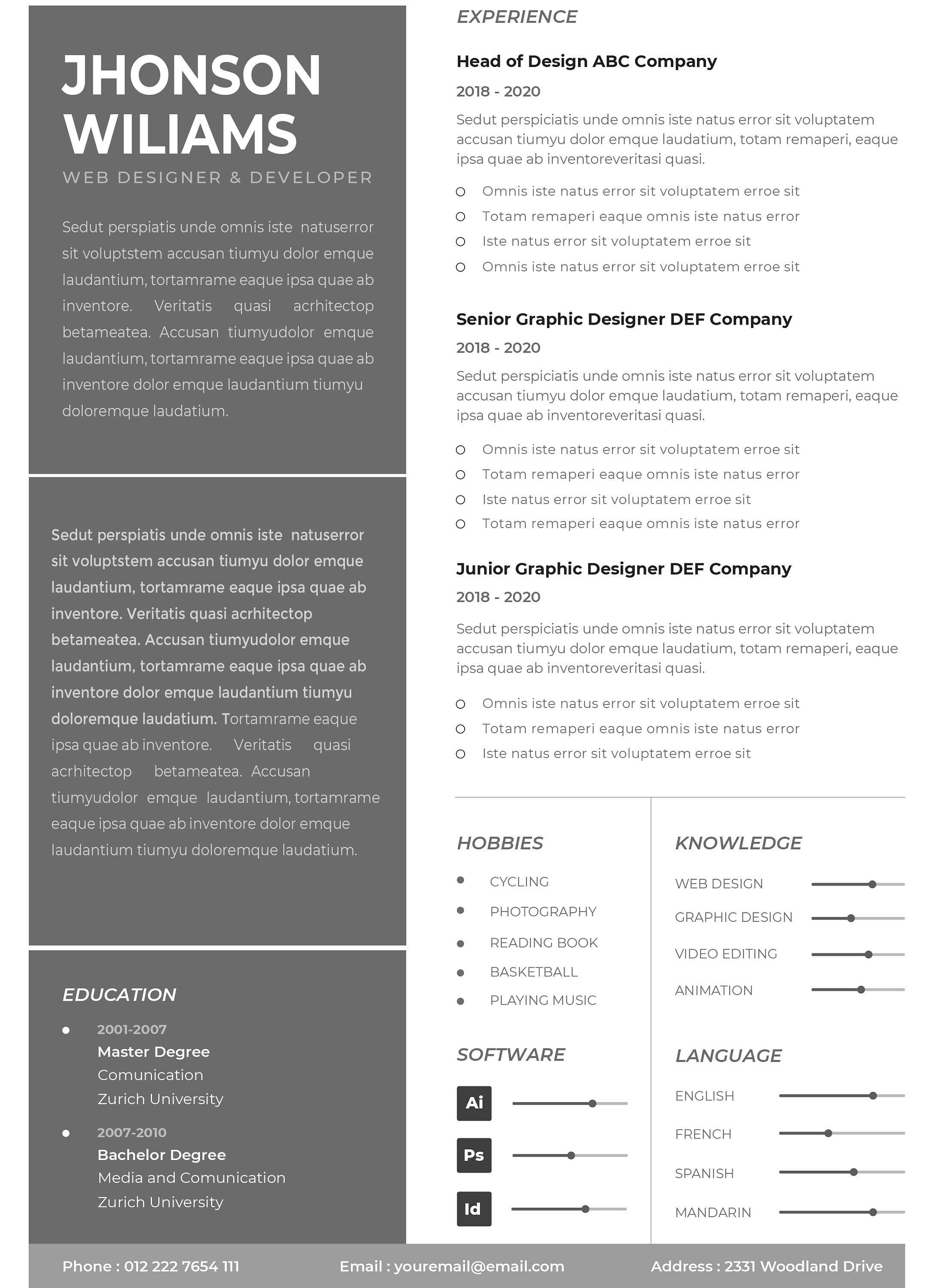 Creative Resume Template Template for Adobe Acrobat - Etsy