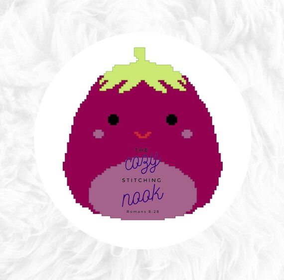 Eggplant Squish Plush Cross Stitch Pattern PDF | Etsy