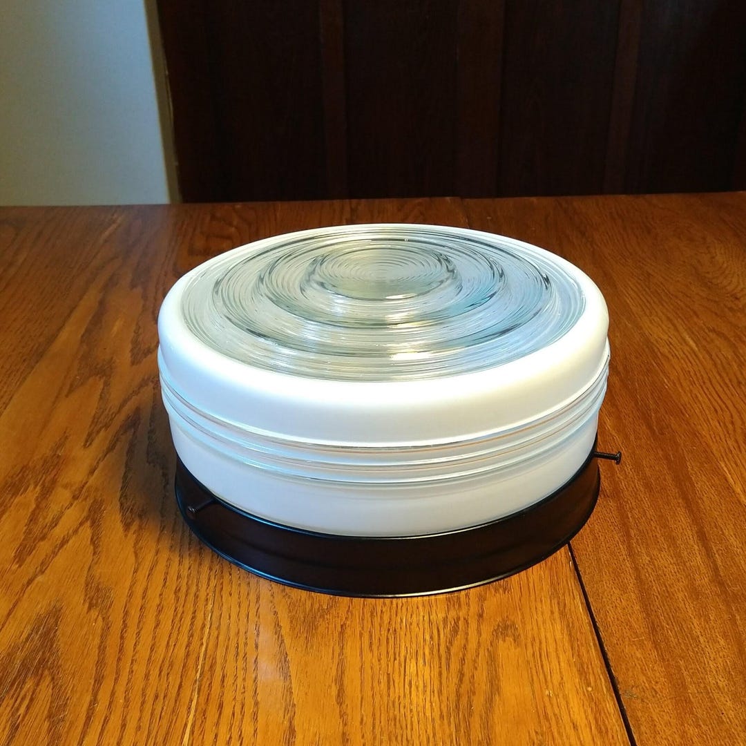XL 11" Midcentury Flushmount Concentric Rings Classic Ceiling Light ...