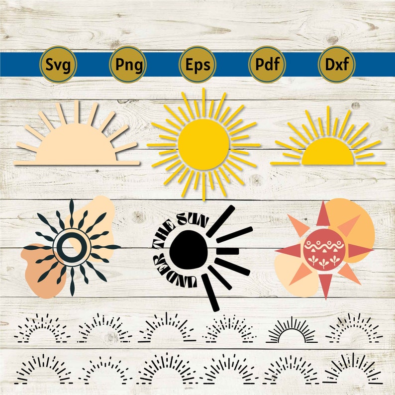 Sunburst Svg Half Sun Svg Sun Svg Sun Clipart Sunshine - Etsy UK
