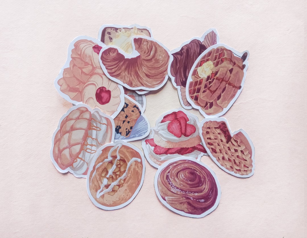 Cute Stationary Sticker Food Art Set - Bakery & Dessert Theme - Etsy