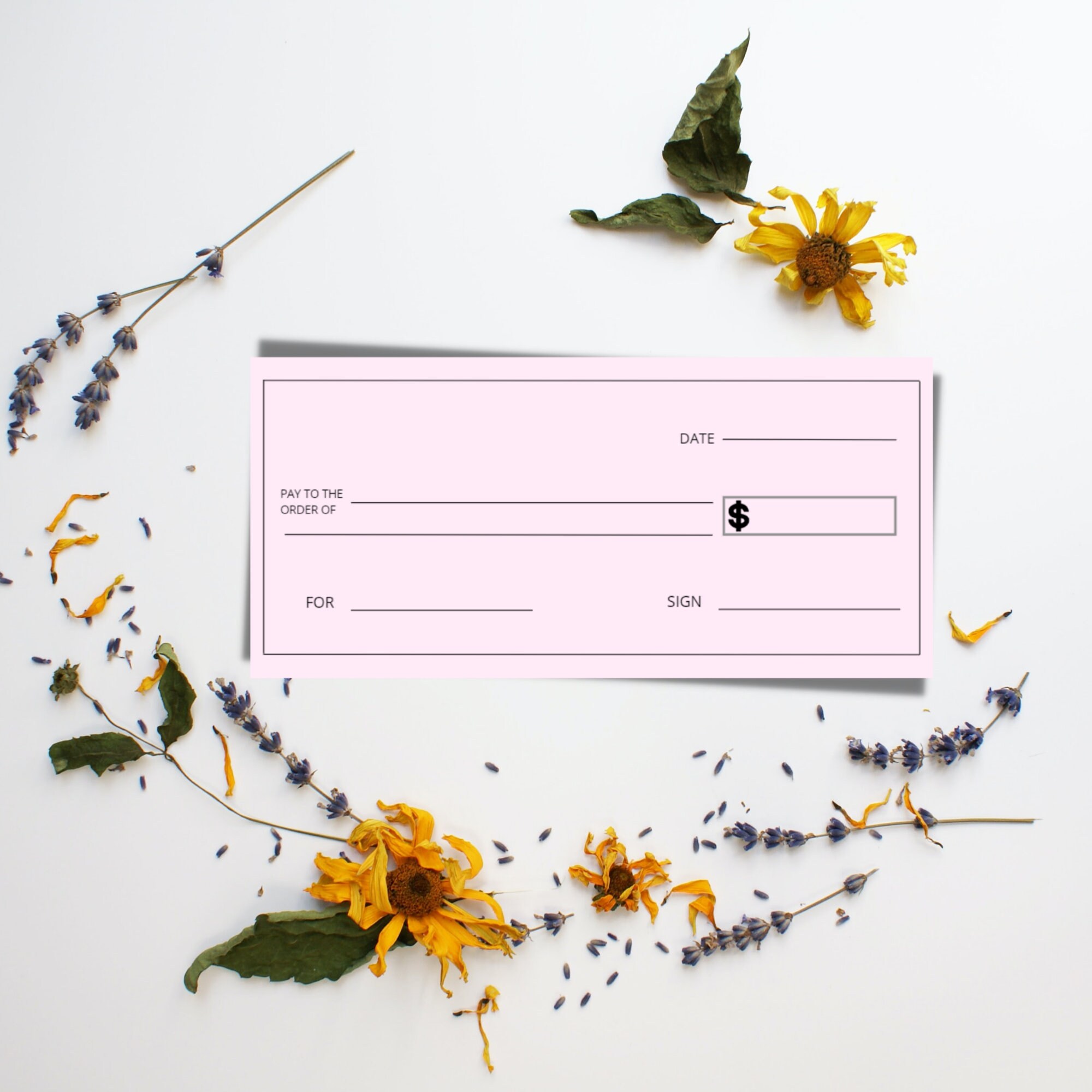 Blank Check Template Editable Cheque Printable Bank Cheque - Etsy Canada