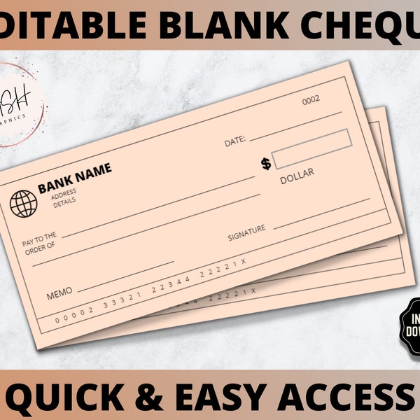 Printable Check - Etsy