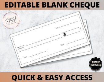 Giant Blank Editable Presentation Check Template - Etsy