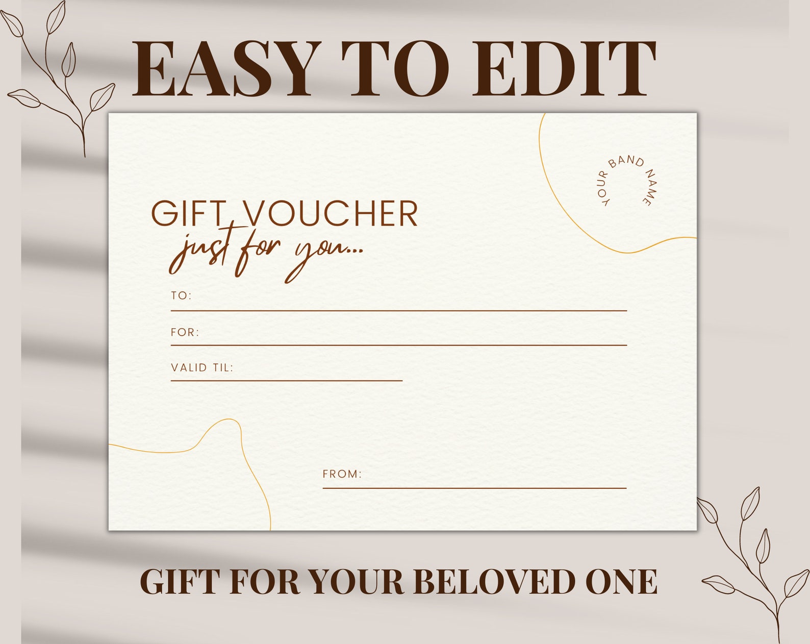 Editable Gift Voucher Template Gift Card Voucher Gift - Etsy Canada