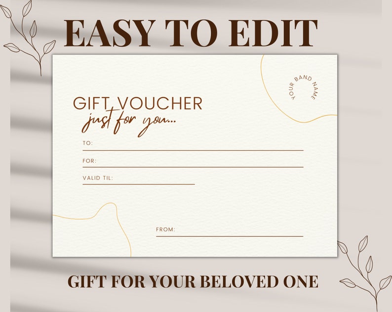 Editable Gift Voucher Template Gift Card Voucher Gift - Etsy Canada