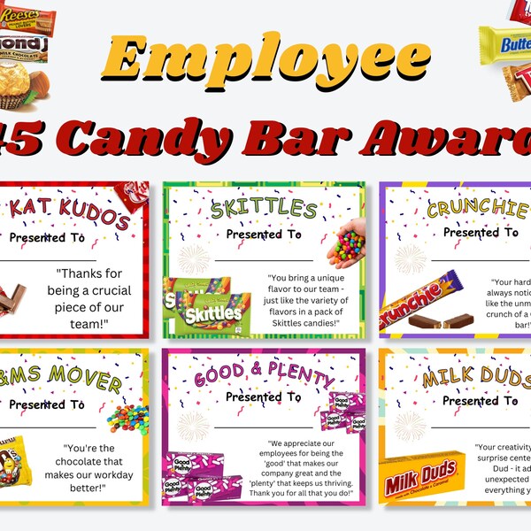 Employee Candy Bar Awards - Etsy