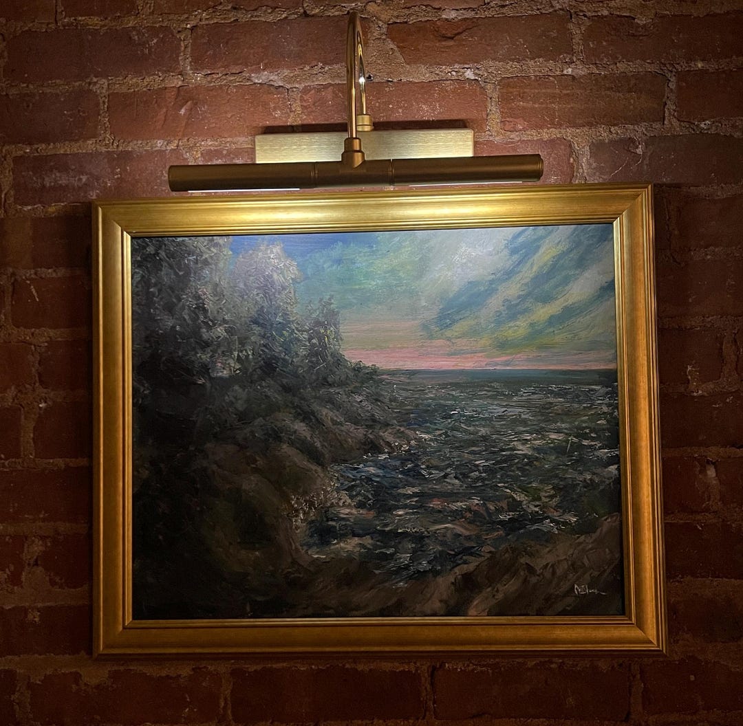 Sunset Over Cliffs, Oil Painting Fine Art ORIGINAL | Artist Darragh ...