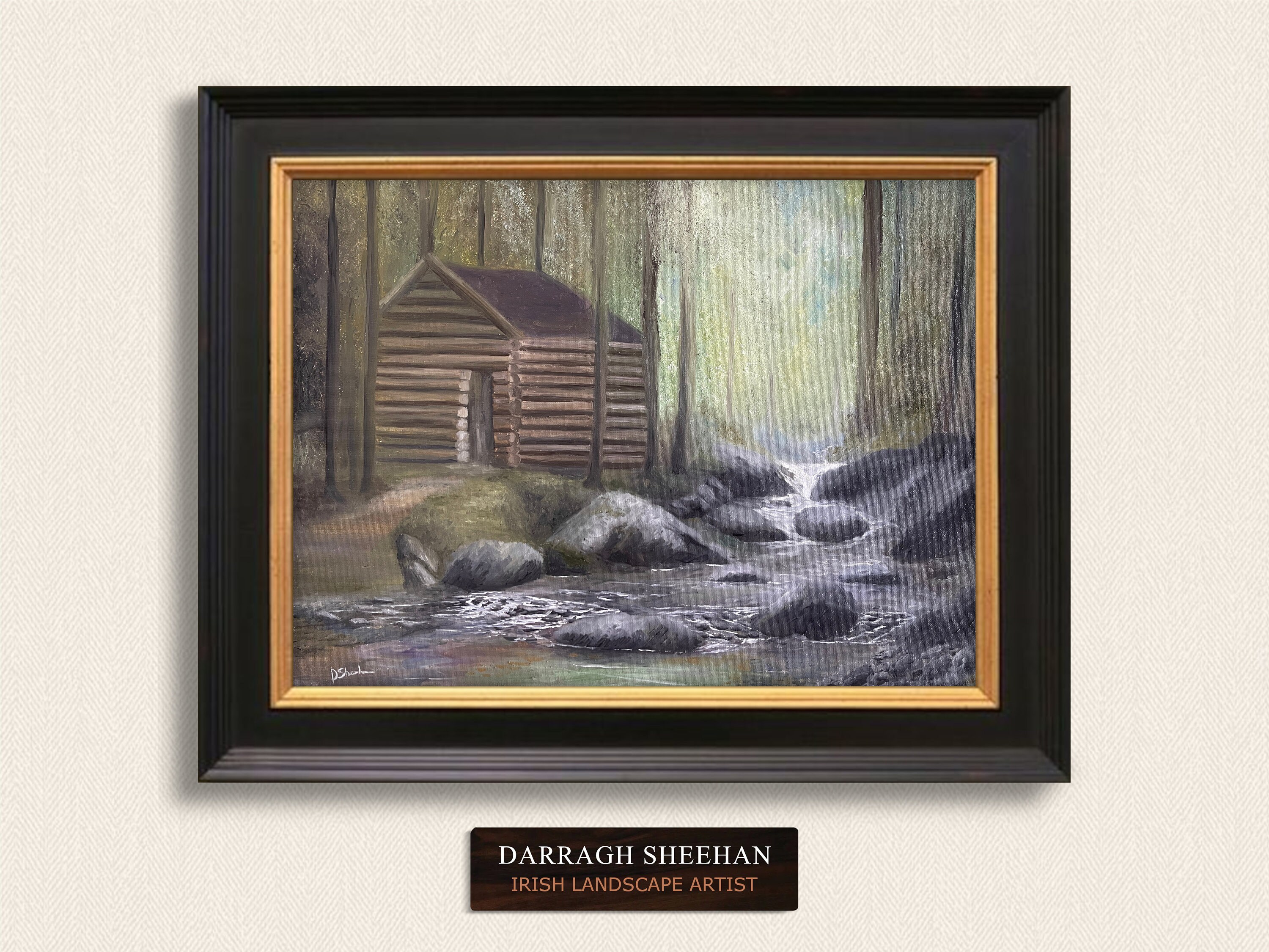 Beautiful Original Painting, Cabin in the Woods. Fine Art ORIGINAL ...