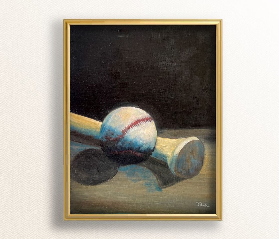 Baseball Oil Painting Fine Art Print Signed Artist Darragh - Etsy
