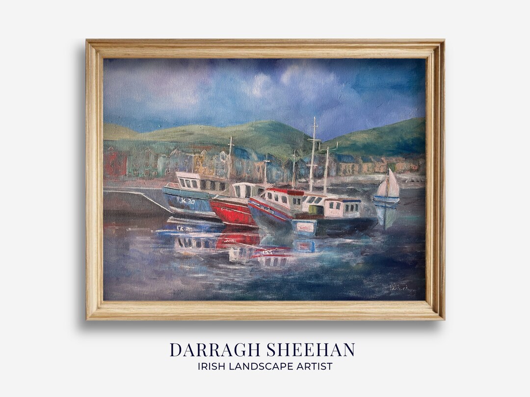 Dingle Fishing Boats, Oil Painting Fine Art ORIGINAL Artist Darragh ...