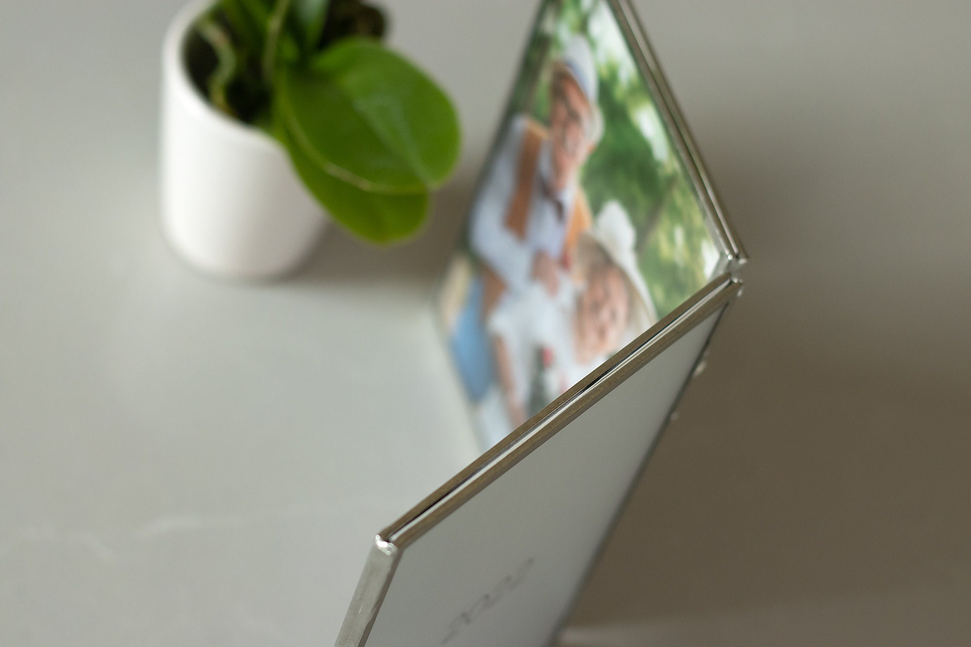 Hand Soldered Hinged Table Top Frame - Silver Frame - Home Decor Frames ...