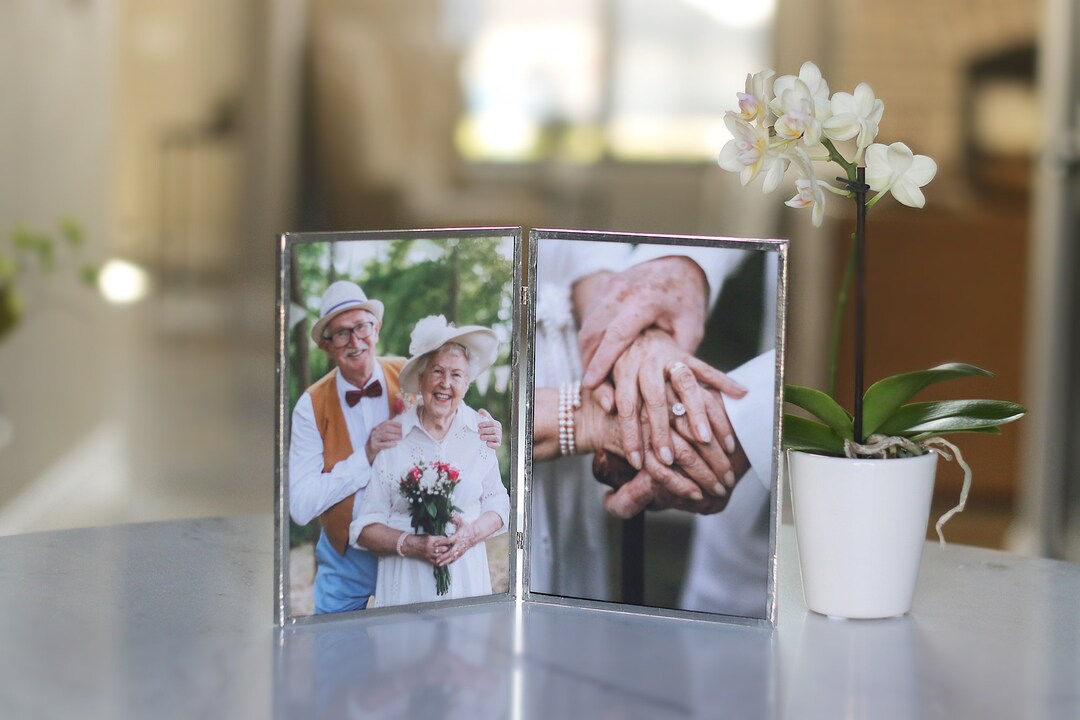 Hand Soldered Hinged Table Top Frame - Silver Frame - Home Decor Frames ...