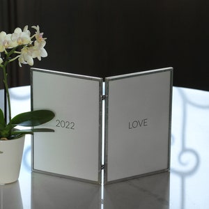 Hand Soldered Hinged Table Top Frame - Silver Frame - Home Decor Frames ...