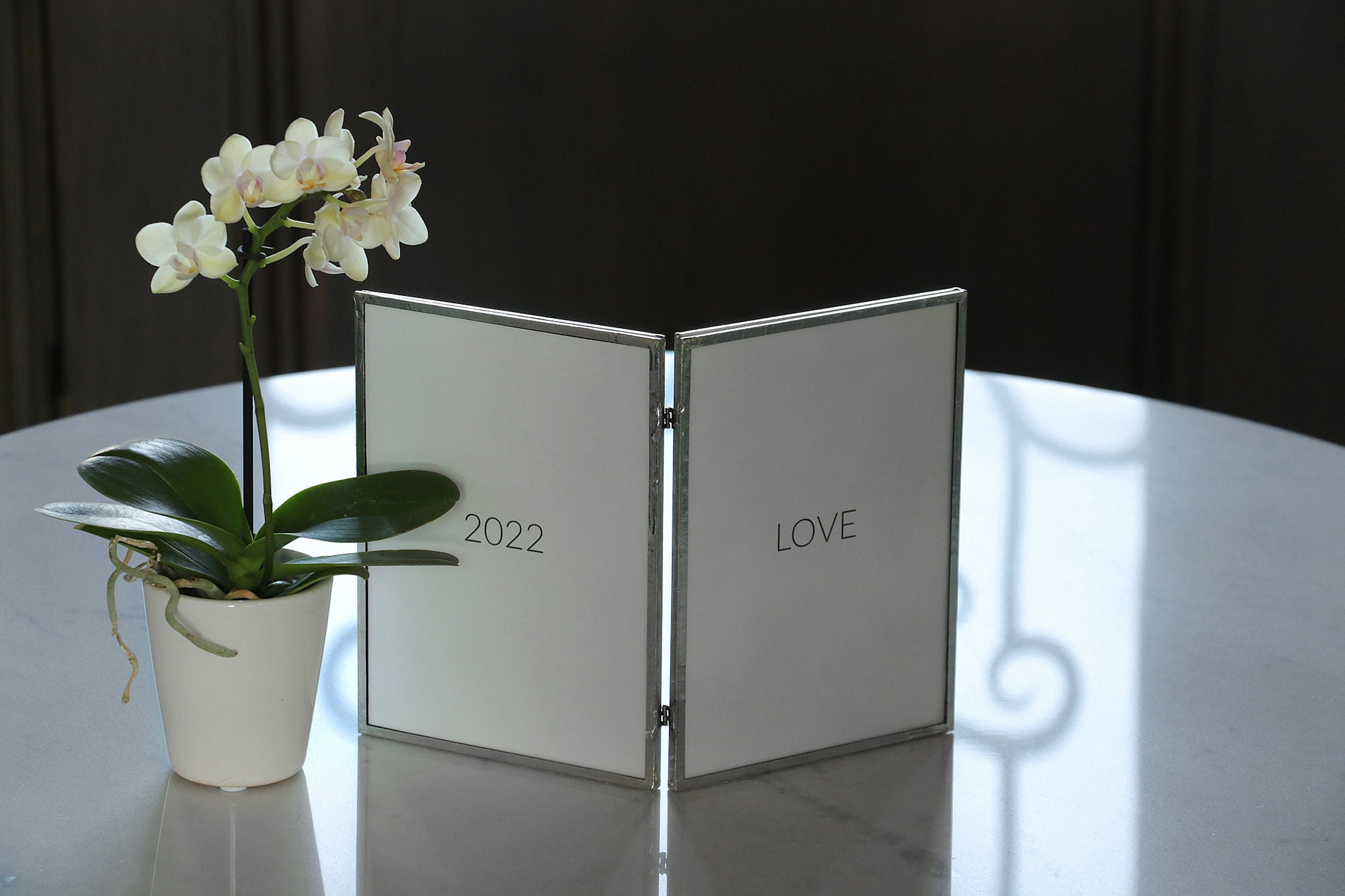 Hand Soldered Hinged Table Top Frame - Silver Frame - Home Decor Frames ...