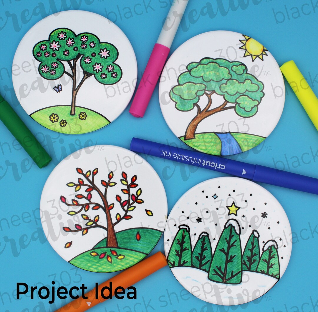 Four Seasons Circles - Winter/christmas, Fall, Summer & Spring Digital ...