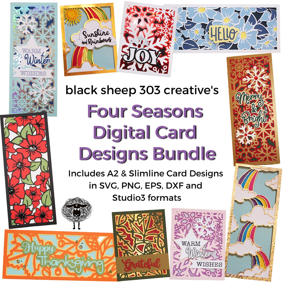Four Seasons Card Making Bundle: A2 & Slimline Designs (digital ...