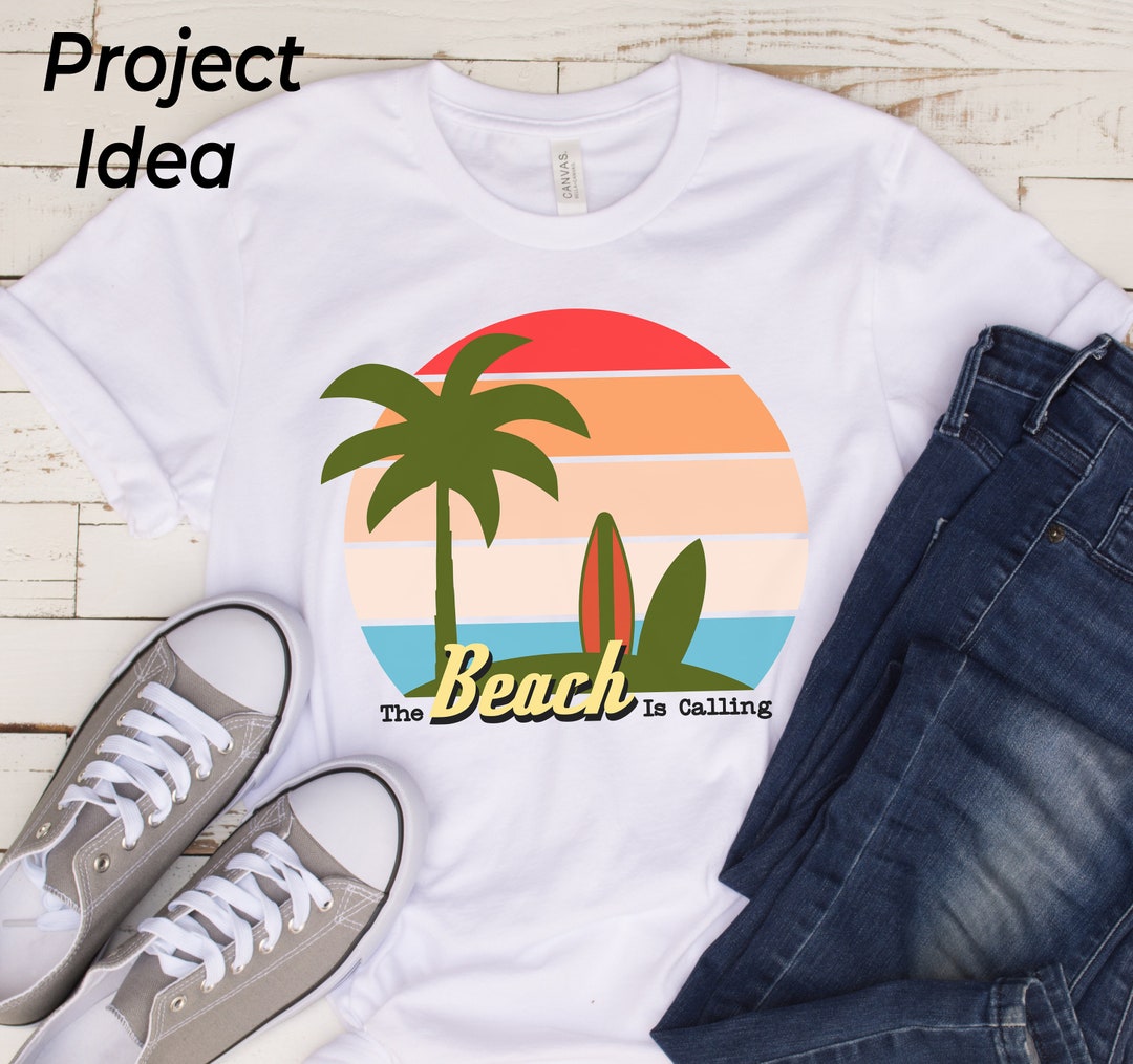 Retro Beach Scene SVG and Digital Files for Cricut, Silhouette ...