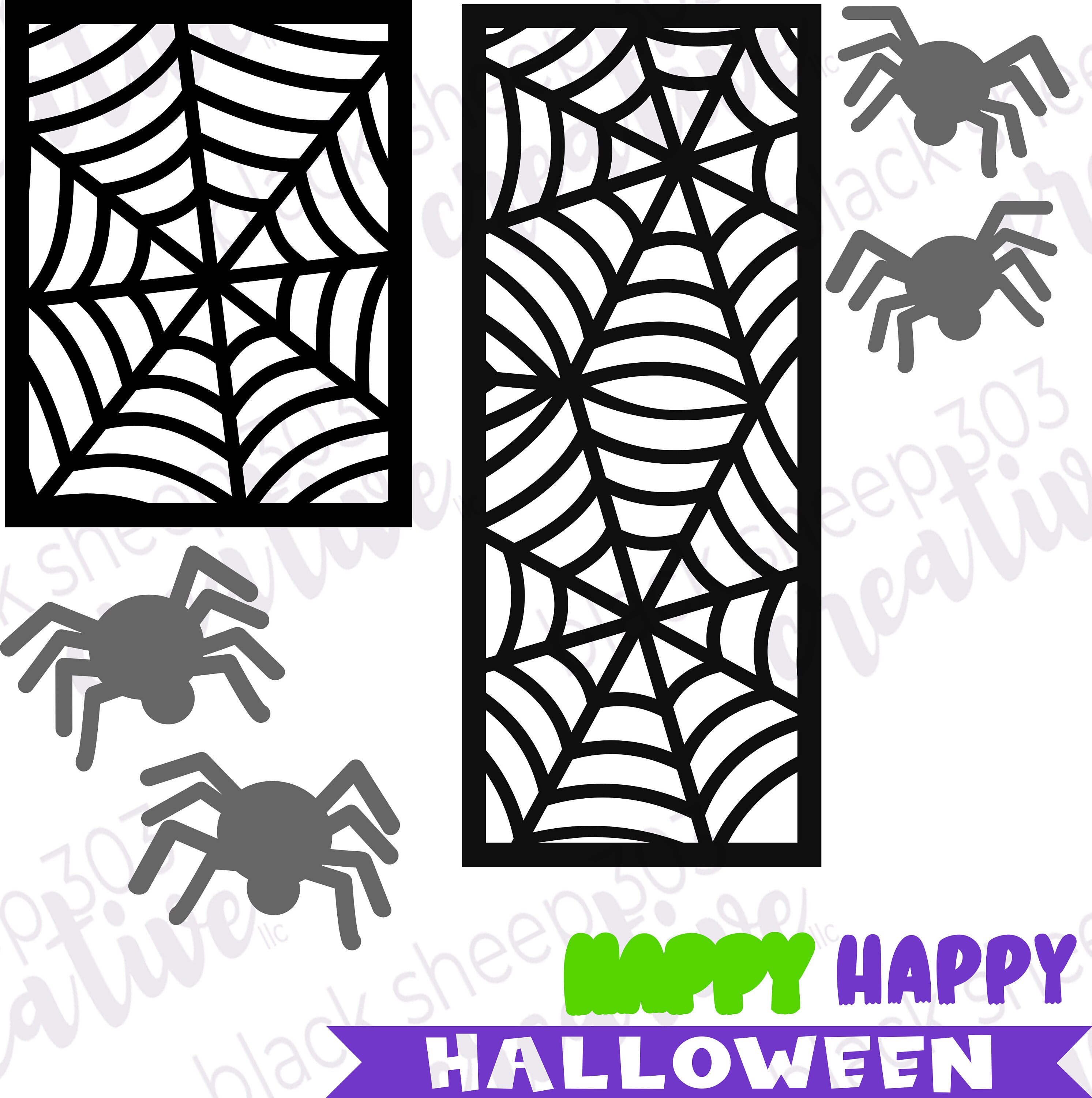 Spider Web Card Fronts Digital Files for Making Your Own Halloween ...